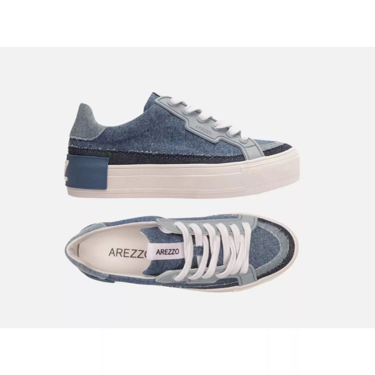 Tenis Fem Arezzo A11218 0044 Jeans Azul